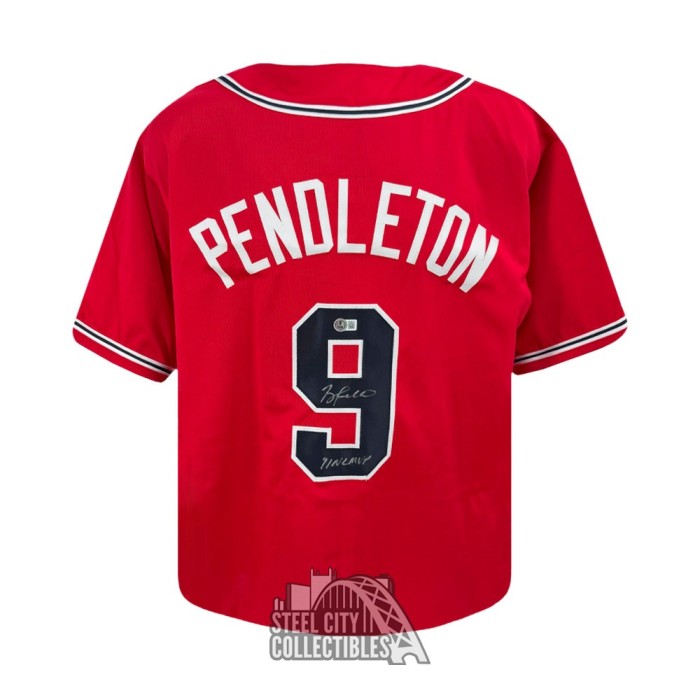 Terry Pendleton 91 NL MVP Autographed Atlanta Custom Red Baseball ...