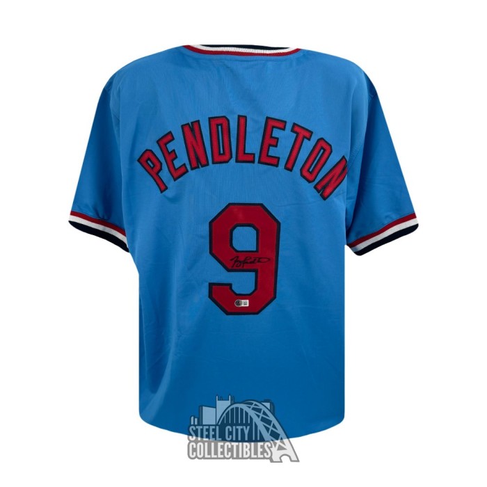 Terry Pendleton Autographed St Louis Custom Blue Baseball Jersey - BAS ...