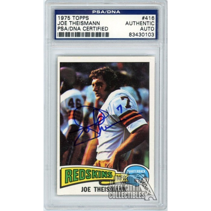 Joe Theismann 1975 Topps Autograph Rookie Card #416 PSA/DNA | Steel ...
