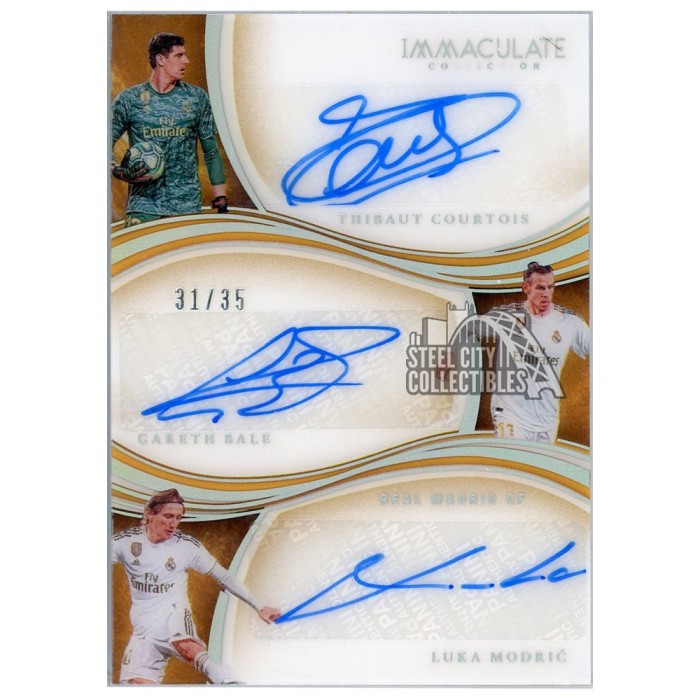 Thibaut Courtois, Gareth Bale, Luka Modric 2020 Panini Immaculate ...