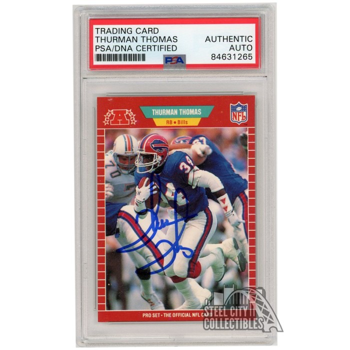 Thurman Thomas 1989 Pro Set Autograph Rookie Card #32 PSA/DNA | Steel ...