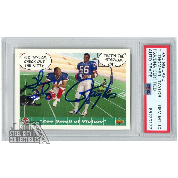 Thurman Thomas Lawrence Taylor 1992 Upper Deck Comic Ball 4 Autograph ...
