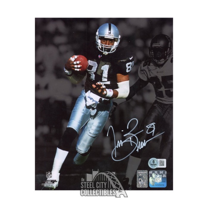 Tim Brown Autographed Oakland 8x10 Football Photo - BAS (Dark ...