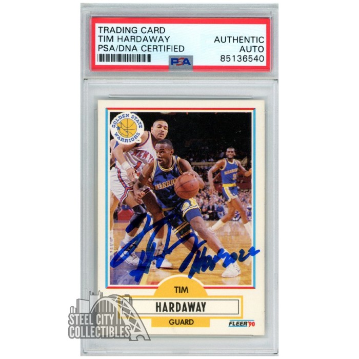 Tim Hardaway HOF 2022 1990 Fleer Autograph Rookie Card #63 PSA/DNA ...