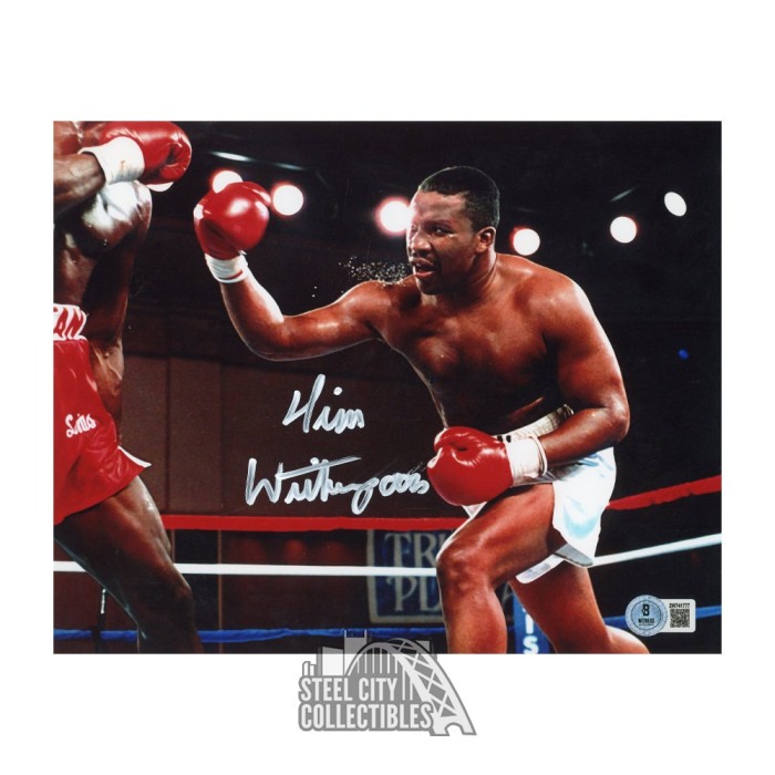 Tim Witherspoon Autographed 8x10 Boxing Photo - BAS (Damaged Auto) | Steel City Collectibles
