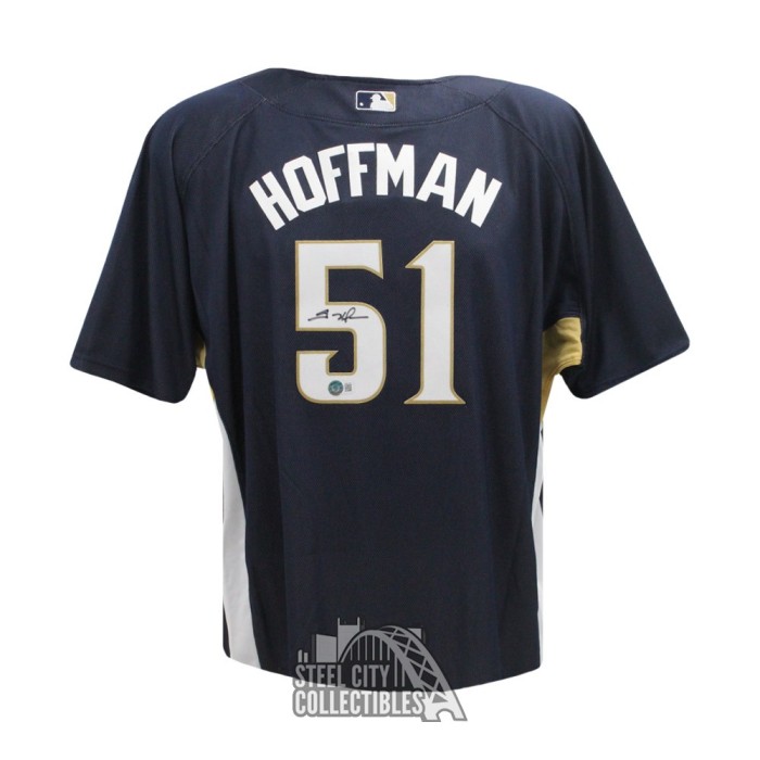 Trevor Hoffman Autographed San Diego Mitchell & Ness Navy Baseball ...