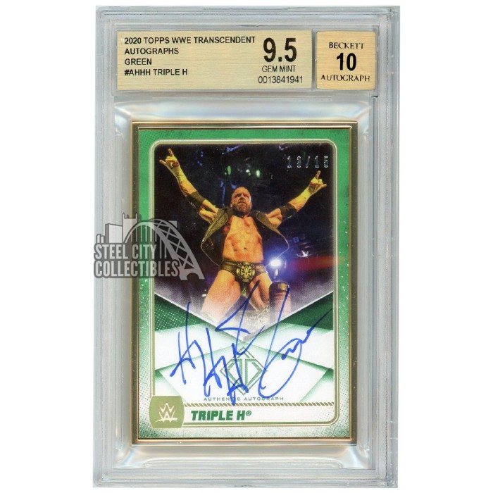 Triple H 2020 Topps Transcendent WWE Green Autograph Card #A-HHH 13/15 ...
