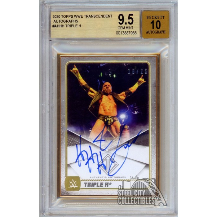 Triple H 2020 Topps Transcendent WWE Autograph Card #A-HHH 18/25 BGS 9. ...