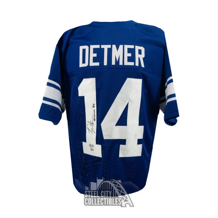 Ty Detmer Heisman 1990 Autographed BYU Custom Blue Football Jersey ...