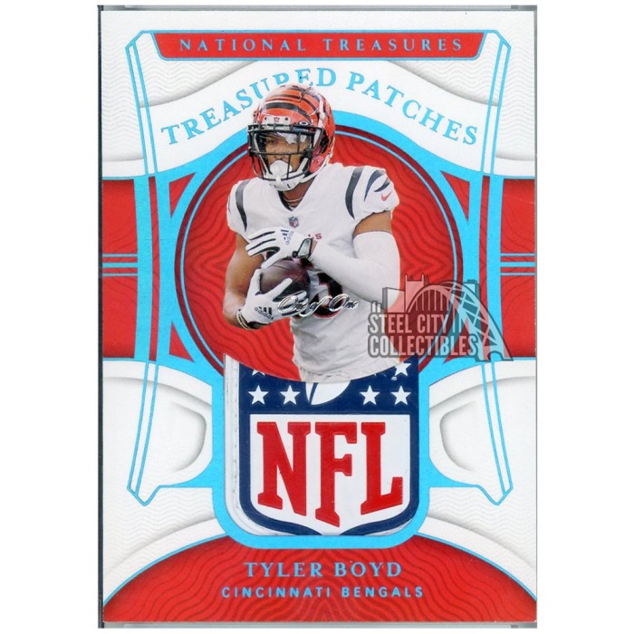 Tyler Boyd 2021 Panini National Treasures Treasured Patches Platinum ...