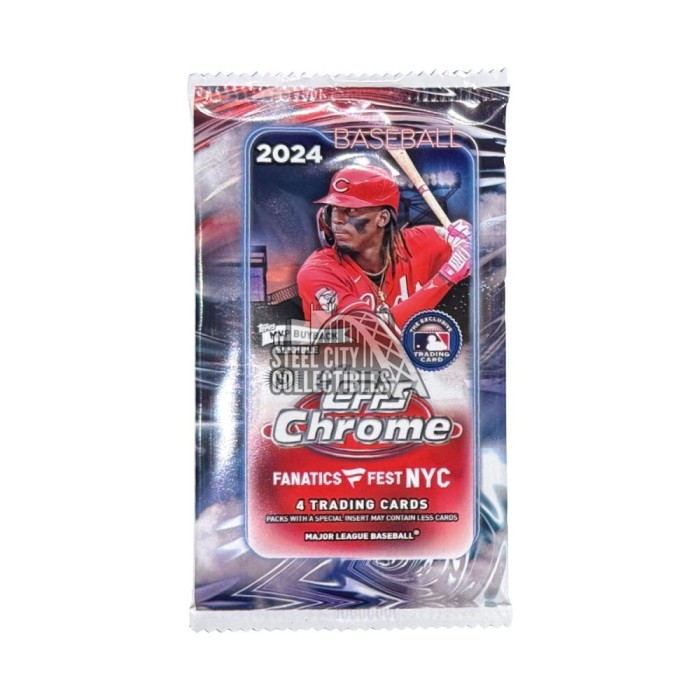 2024 Topps Chrome Baseball Fanatics Fest NYC Edition Hobby Pack (Big ...