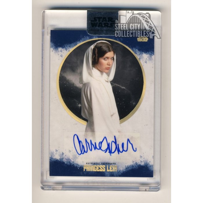 Carrie Fisher Princess Leia 2017 Topps Star Wars Stellar Signatures ...