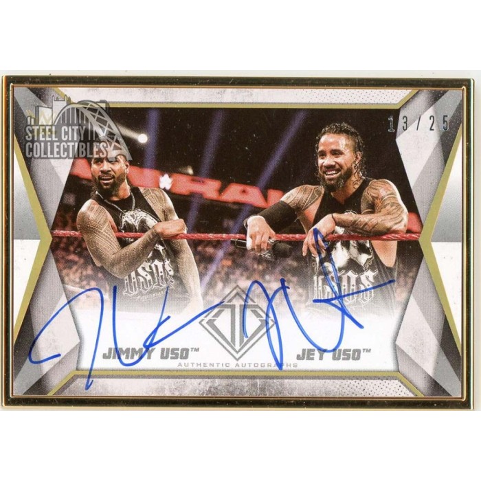 Jimmy Uso Jey Uso 2020 Topps Transcendent WWE Dual Autograph Card #DA ...