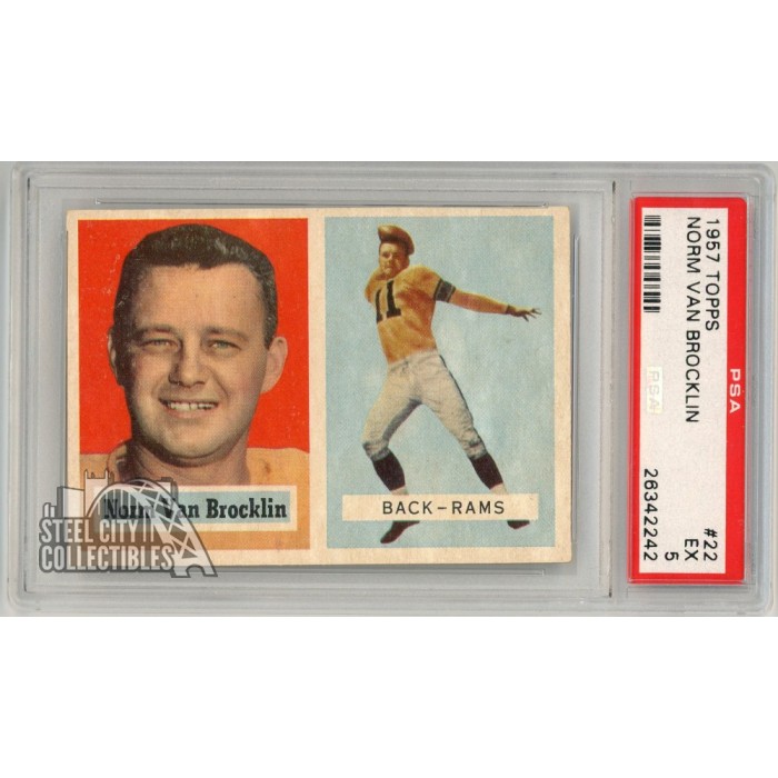 Norm Van Brocklin 1957 Topps Card #22 PSA 5 EX | Steel City Collectibles