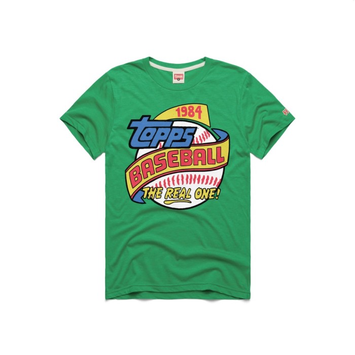 Topps Baseball 1984 Logo Homage Green T-Shirt | Steel City Collectibles