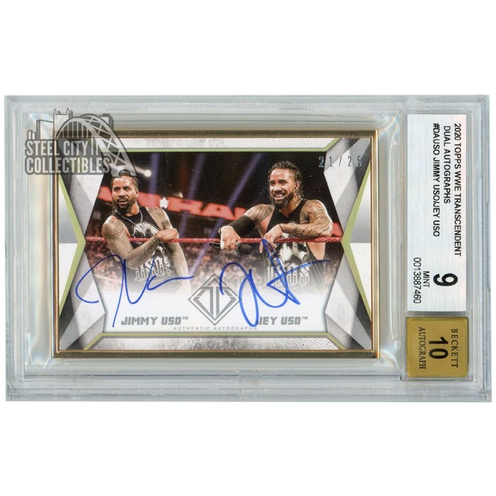 Jimmy Uso and Jey Uso 2020 Topps Transcendent WWE Autograph Card /25 ...