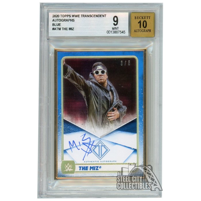 The Miz 2020 Topps Transcendent WWE Blue Autograph Card 3/5 BGS 9 ...
