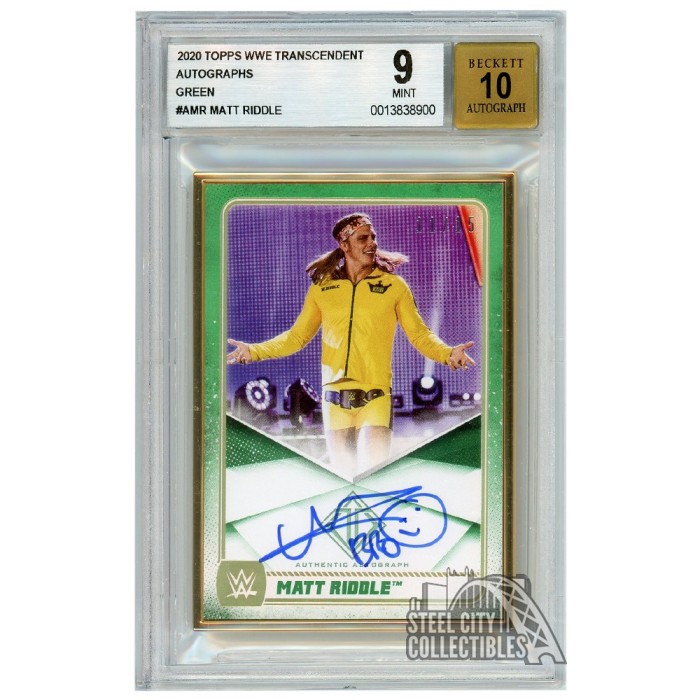 Matt Riddle 2020 Topps Transcendent WWE Green Autograph Card /15 BGS 9 ...