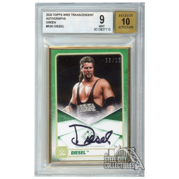 Diesel 2020 Topps Transcendent WWE Green Autograph Card /15 BGS 9 ...