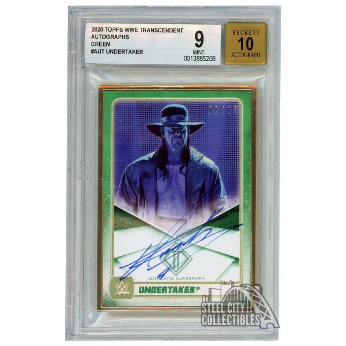 Undertaker 2020 Topps Transcendent WWE Green Autograph Card 02/15 BGS 9 ...