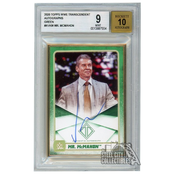 Mr. Vince McMahon 2020 Topps Transcendent WWE Green Autograph Card 15/ ...