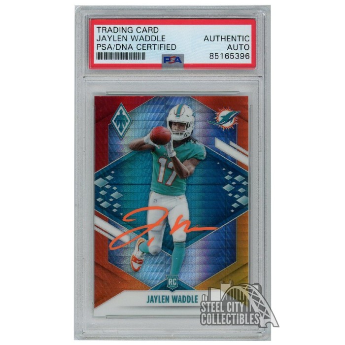 Jaylen Waddle 2021 Panini Phoenix Fireburst Autograph Rookie Card #106 ...