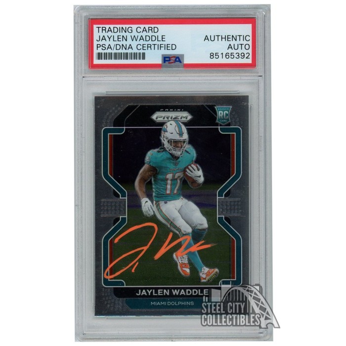 Jaylen Waddle 2021 Panini Prizm Autograph Rookie Card #338 PSA/DNA ...