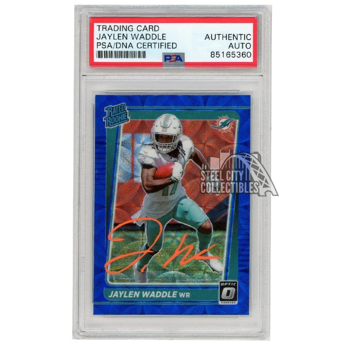 Jaylen Waddle 2021 Panini Donruss Optic Rated Rookie Blue Scope ...
