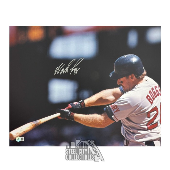 Wade Boggs Autographed Boston Red Sox 16x20 Baseball Photo - BAS (Swinging) | Steel City ...