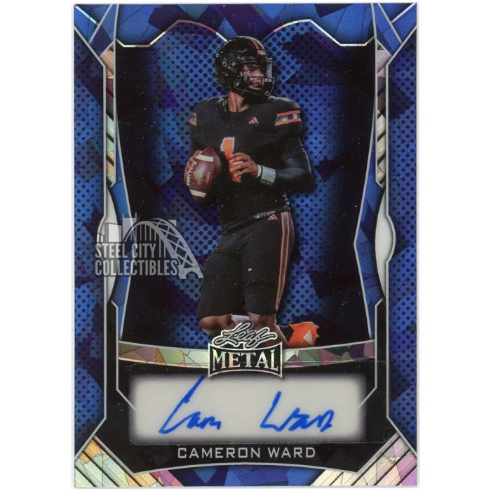 Cameron Cam Ward 2025 Leaf Metal Blue Ice Rookie Autograph #MA-CW2 35/ ...