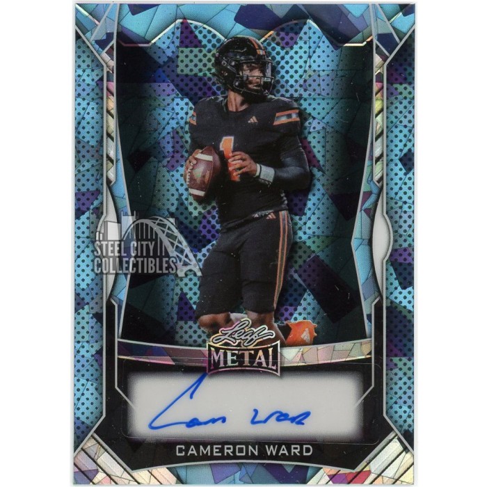 Cameron Cam Ward 2025 Leaf Metal Aqua Ice Rookie Autograph #MA-CW2 9/49 ...