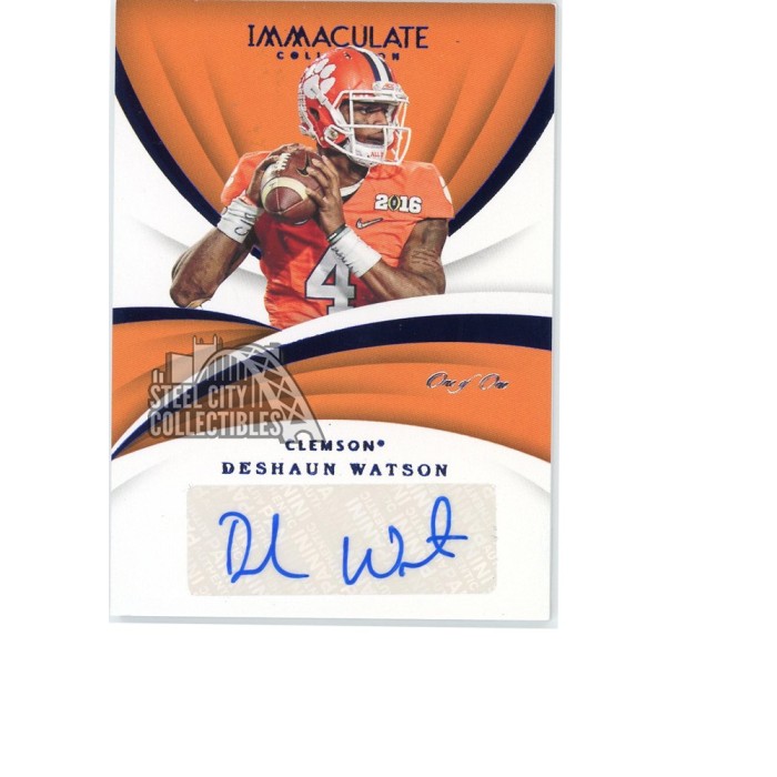 Deshaun Watson 2018 Panini Immaculate Collegiate Platinum Autograph ...