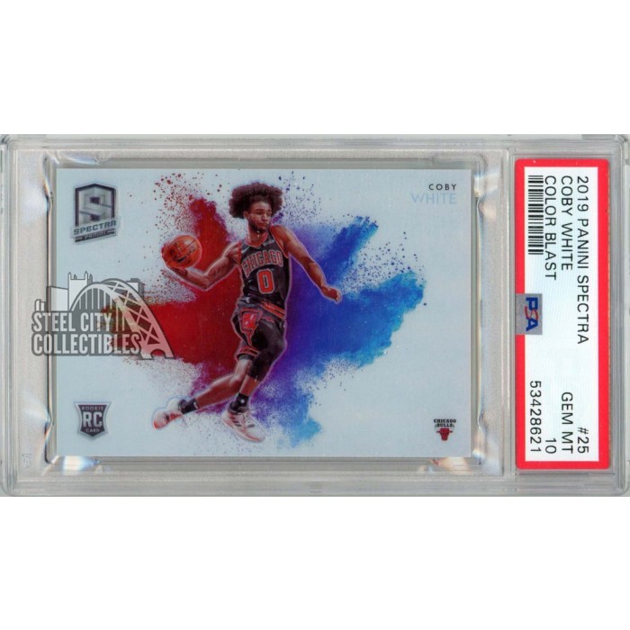 Coby White 2019-20 Panini Spectra Rookie Color Blast Card #25 PSA 10 ...