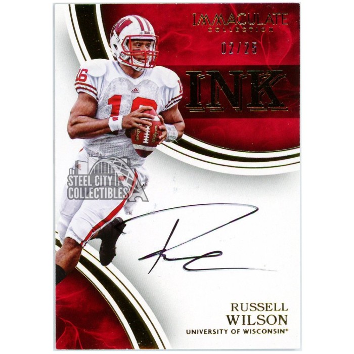 Russell Wilson 2016 Panini Immaculate Collegiate Ink Auto 2/25 | Steel ...