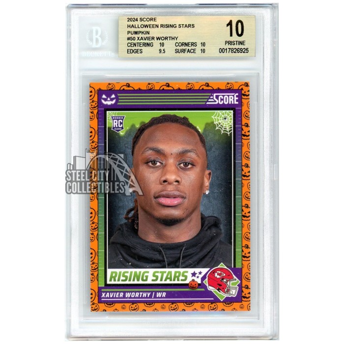 Xavier Worthy 2024 Panini Score-A-Treat Pumpkin Rookie Card #50 BGS 10 ...
