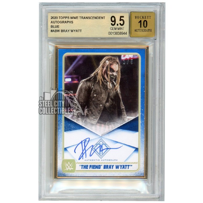 "The Fiend" Bray Wyatt 2020 Topps Transcendent WWE Blue Autograph Card ...