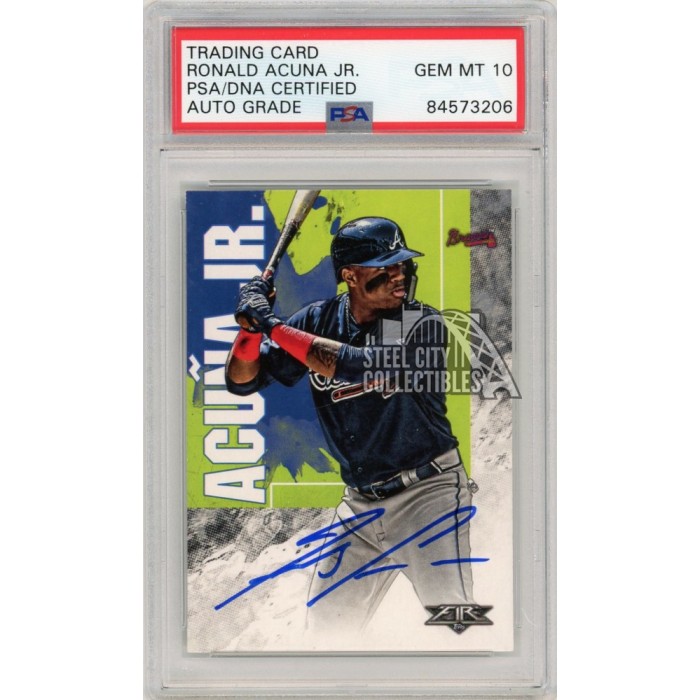 Ronald Acuna Jr 2019 Topps Fire Autograph Card #37 PSA/DNA 10 | Steel ...