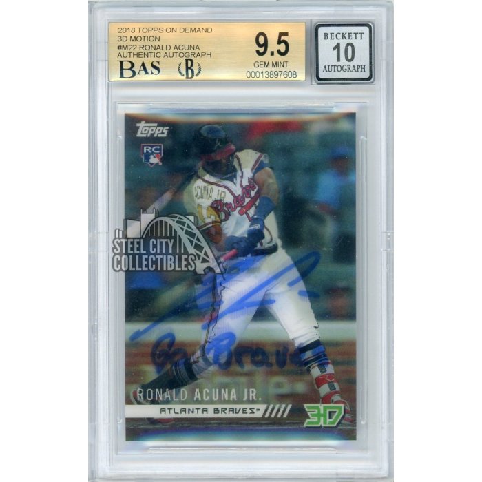 Ronald Acuna Jr 2018 Topps 3D Motion Autograph Rookie Card #M22 BGS 9.5 ...