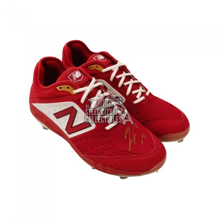 Ronald Acuna Autographed New Balance Baseball Cleats - JSA COA (Red ...