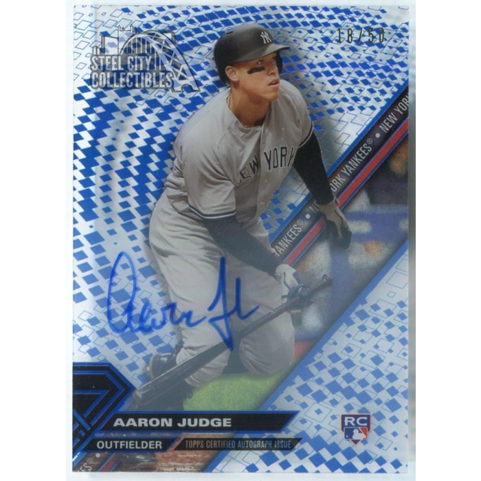 Aaron Judge 2017 Topps High Tek Rookie Autograph RC Blue Rainbow 18/50 ...