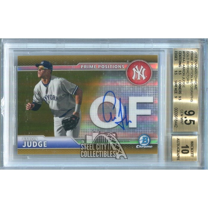 Aaron Judge 2016 Bowman Chrome Prime Position Autograph RC Gold 31/50 ...