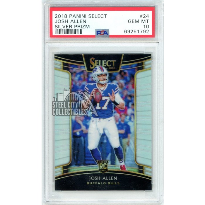 Josh Allen 2018 Panini Select Silver Concourse Rookie Card #24 PSA 10 ...