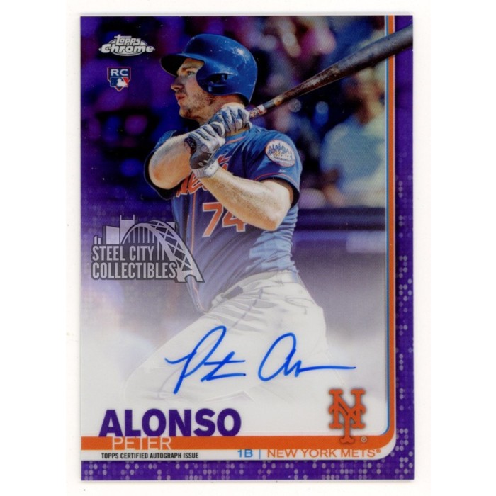 Pete Alonso 2019 Topps Chrome Purple Autograph Rookie Card #RA-PA 208/ ...