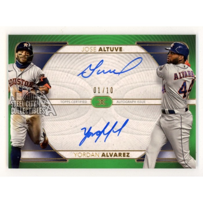 Jose Altuve/Yordan Alvarez 2021 Topps Definitive Green Autograph Card # ...