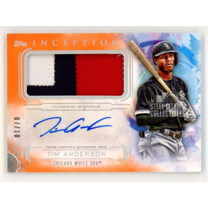 Tim Anderson 2019 Topps Inception Orange Autograph Patch Card 07/10 ...
