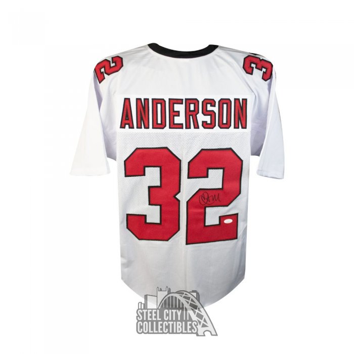 Jamal Anderson Autographed Atlanta Custom White Football Jersey - JSA ...