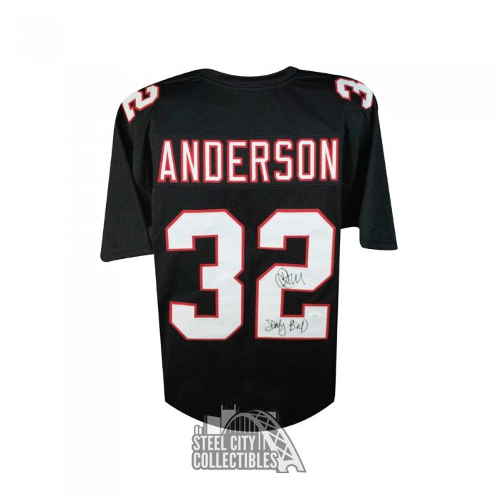 Jamal Anderson Dirty Bird Autographed Atlanta Custom Black Football ...