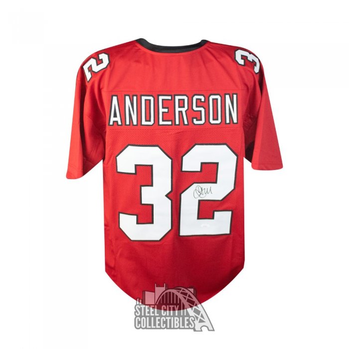 Jamal Anderson Autographed Atlanta Custom Red Football Jersey - JSA COA ...