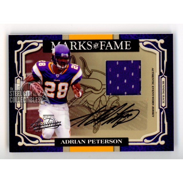 Adrian Peterson 2007 Playoff Absolute Autograph Rookie Jersey Card #MOF ...