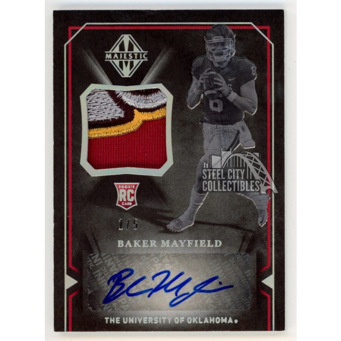 Baker Mayfield 2018 Panini Majestic Autograph Rookie Patch Card RC 1/5 ...